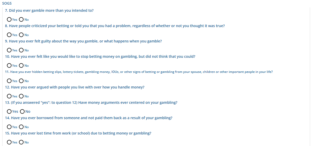 SOGS Assessment (EchoVantage)