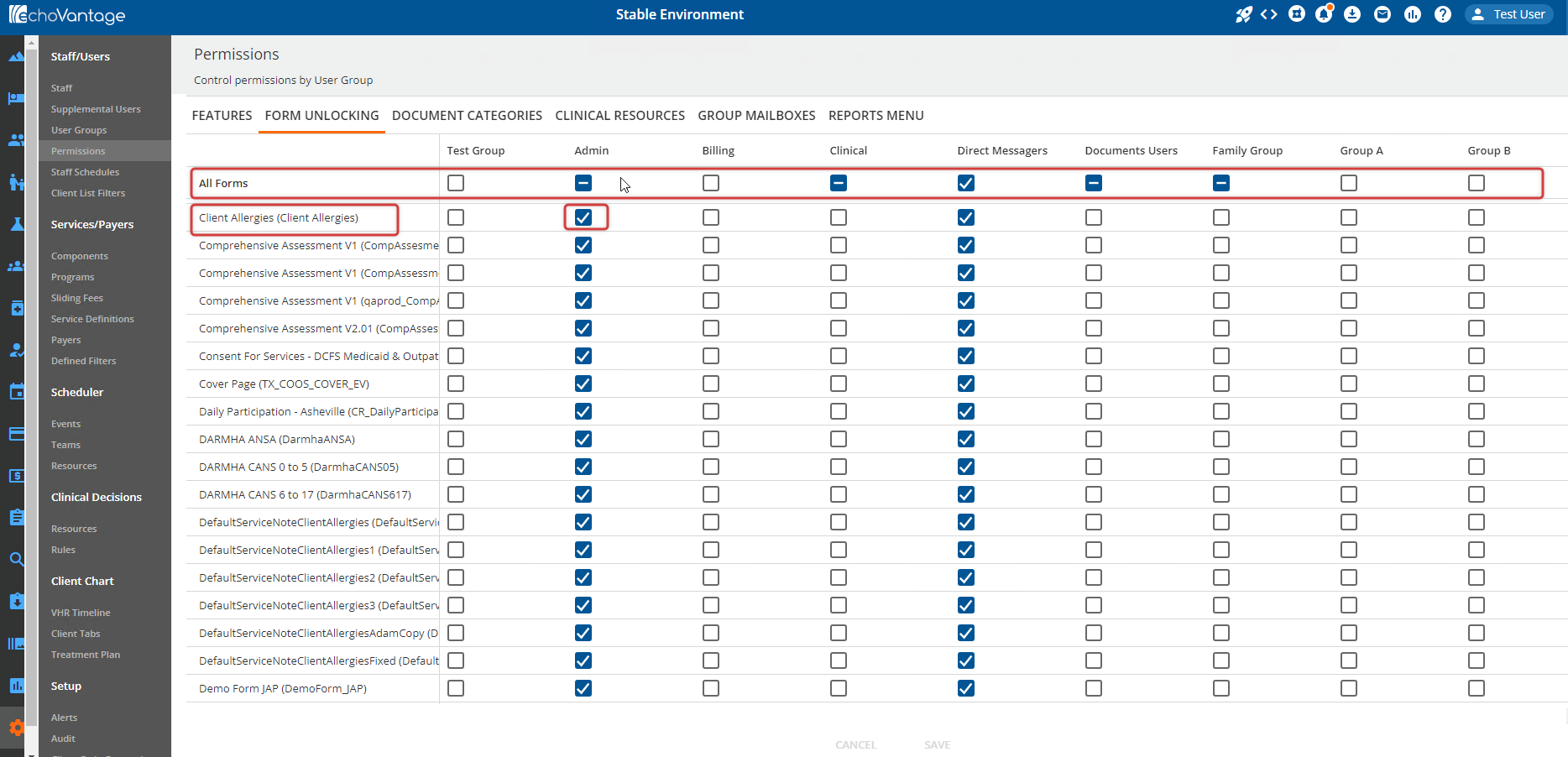 Permissions (EchoVantage)