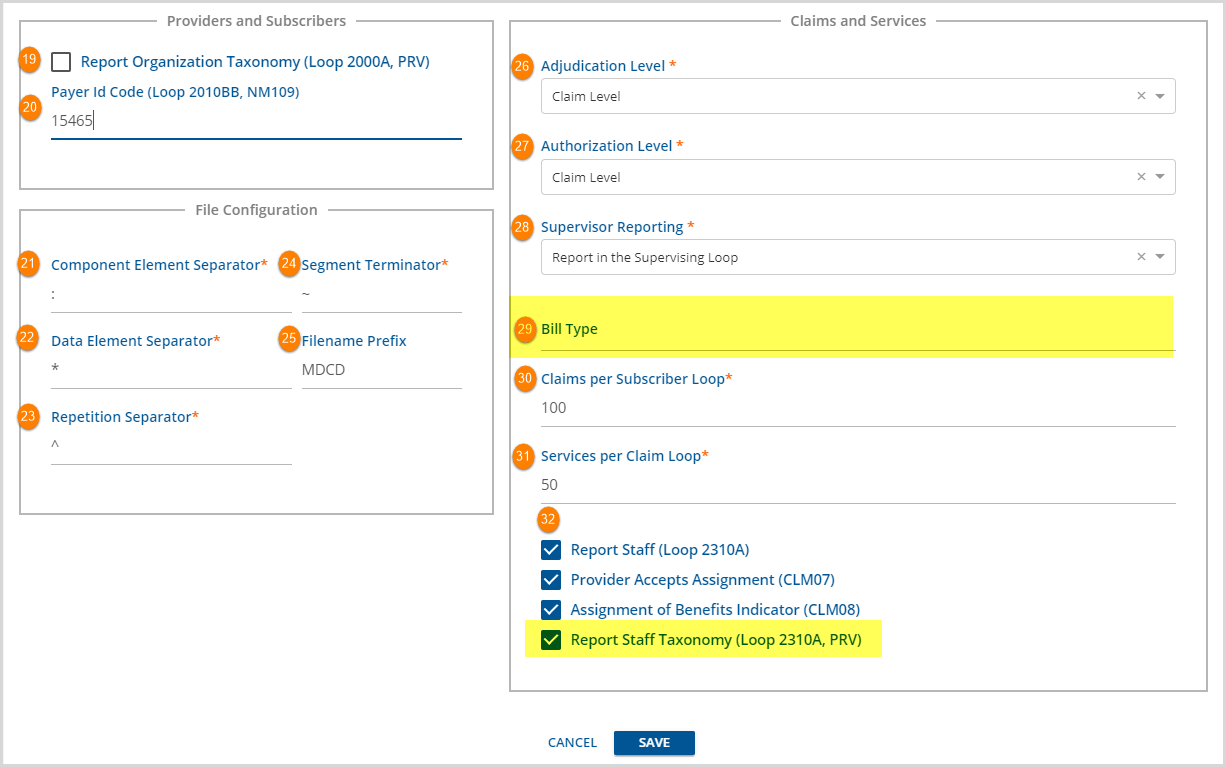 837 Institutional Billing Method (EchoVantage)