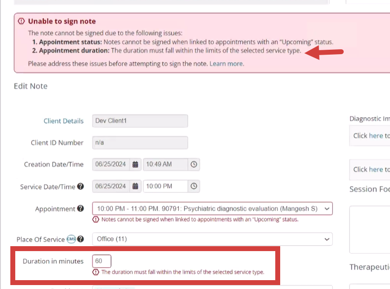 Progress Note Validation Settings (WebABA Pro & Group)